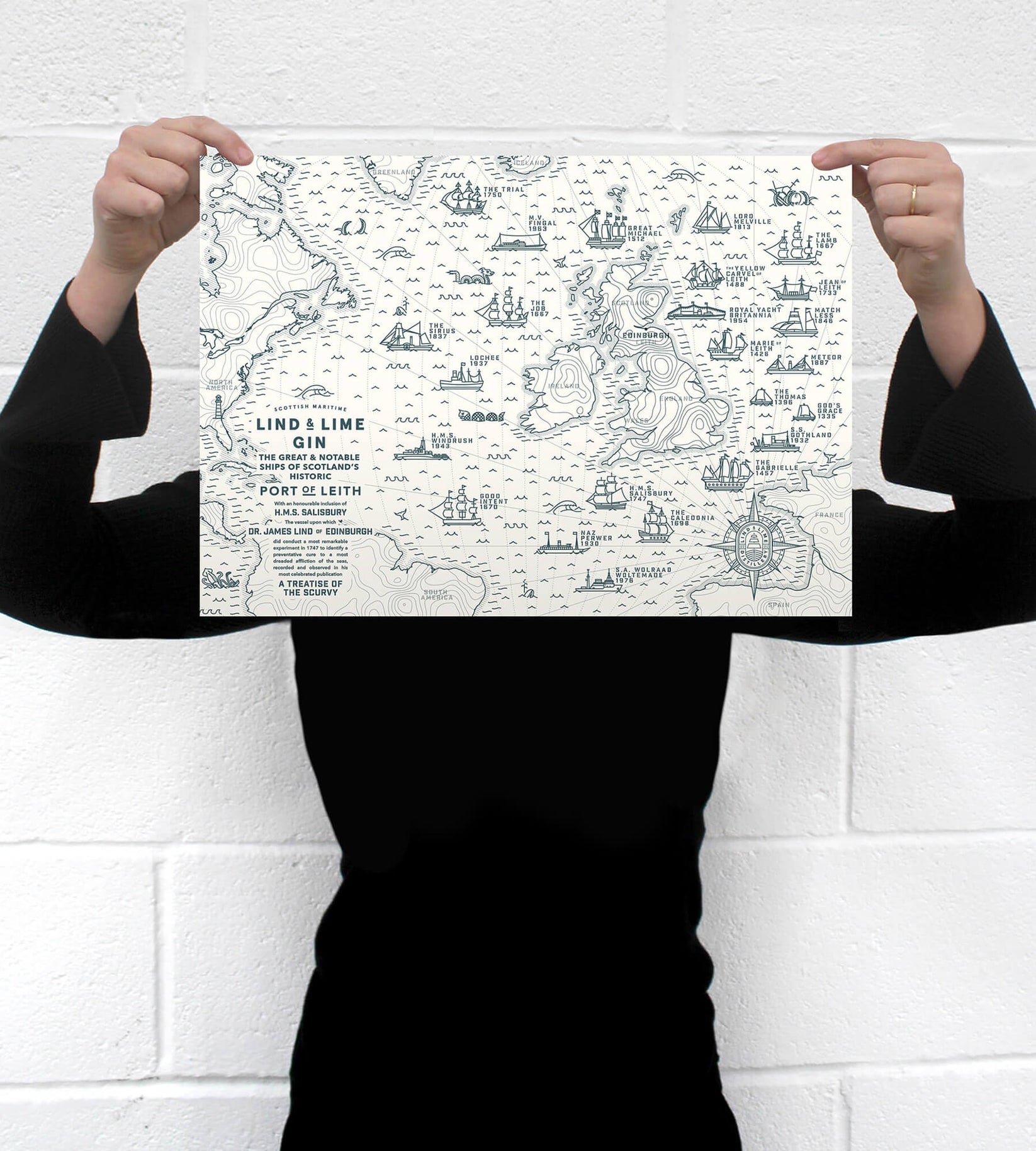 Lind & Lime • Map Poster A3 – Port of Leith Shop