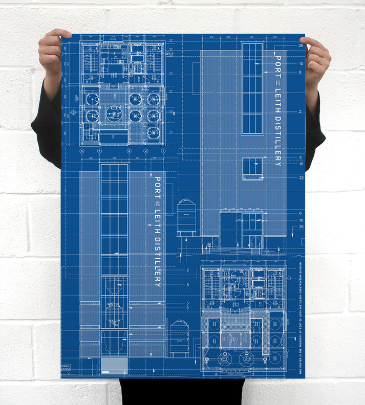 Port Of Leith Distillery • Blueprint Poster A1 – Port of Leith Shop
